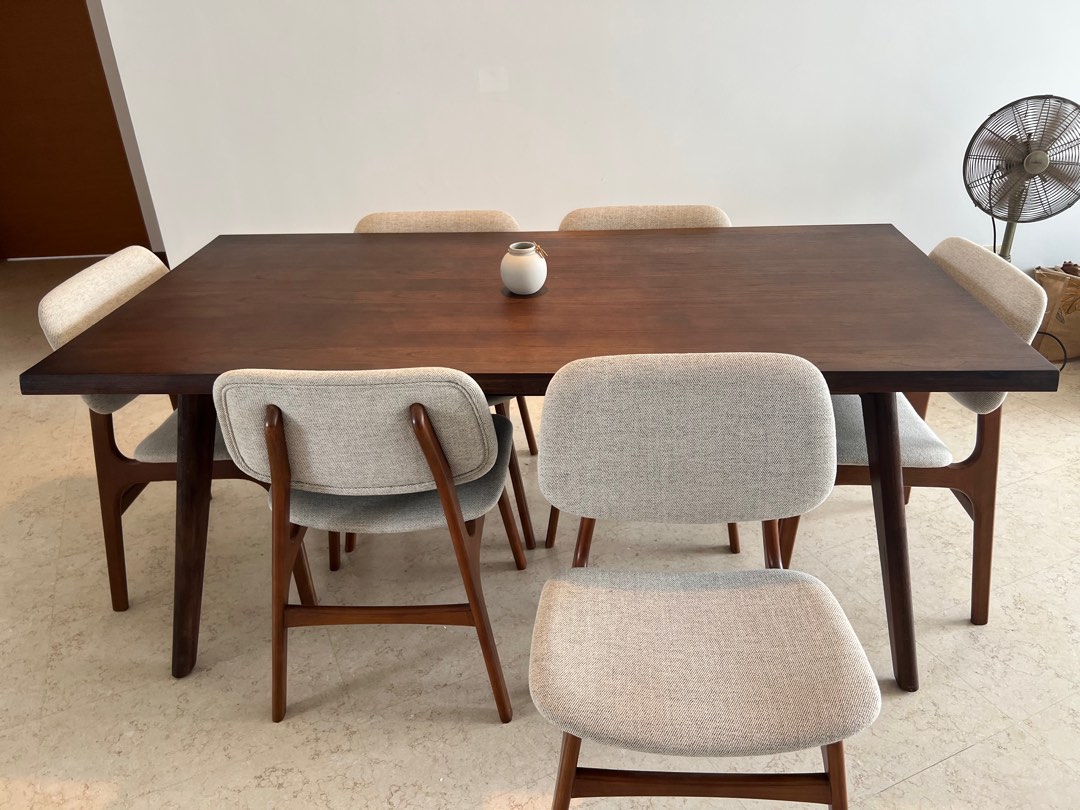 Casterly Dining table + 6 chairs, Furniture & Home Living, Furniture ...