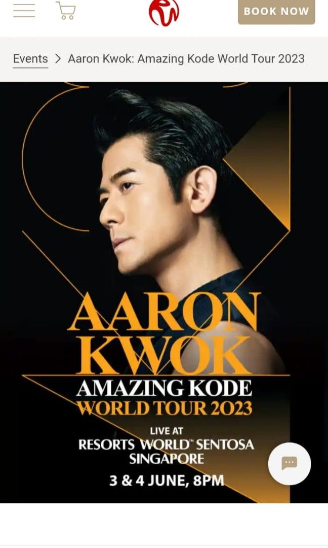 CAT 2 Tickets - Aaron Kwok Concert 3rd June, Tickets & Vouchers, Event Tickets on Carousell