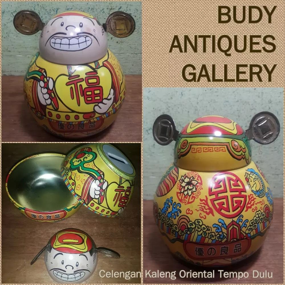 Celengan Kaleng Oriental Era `80 an Motif Lucu (NOS), Perabotan Rumah ...