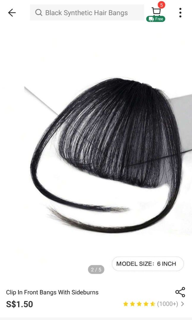 clip in front bangs with side burn, Beauty & Personal Care, Hair on ...