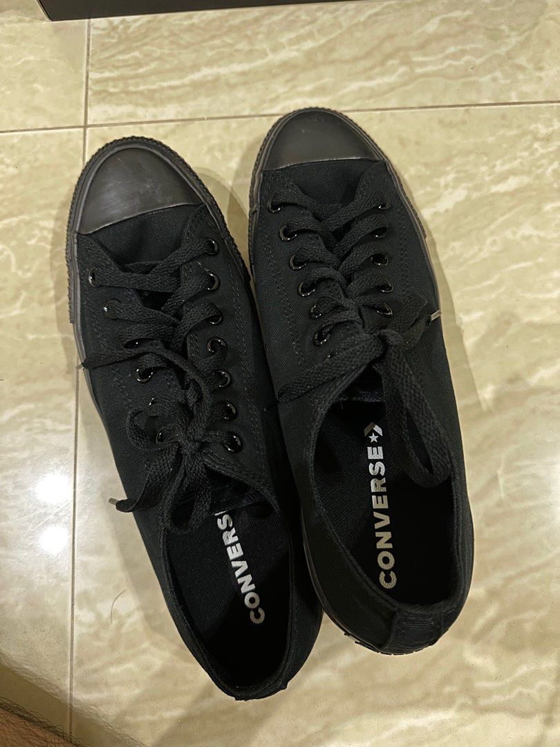 Converse full black, Men's Fashion, Footwear, Sneakers on Carousell