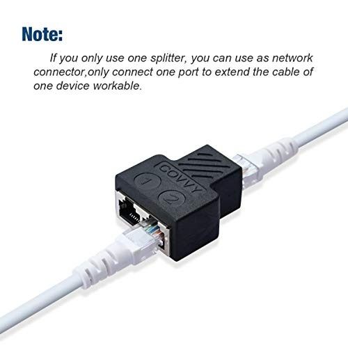 COVVY RJ45 Splitter Connector Female to Female Network Adapter 1 to 2 ...