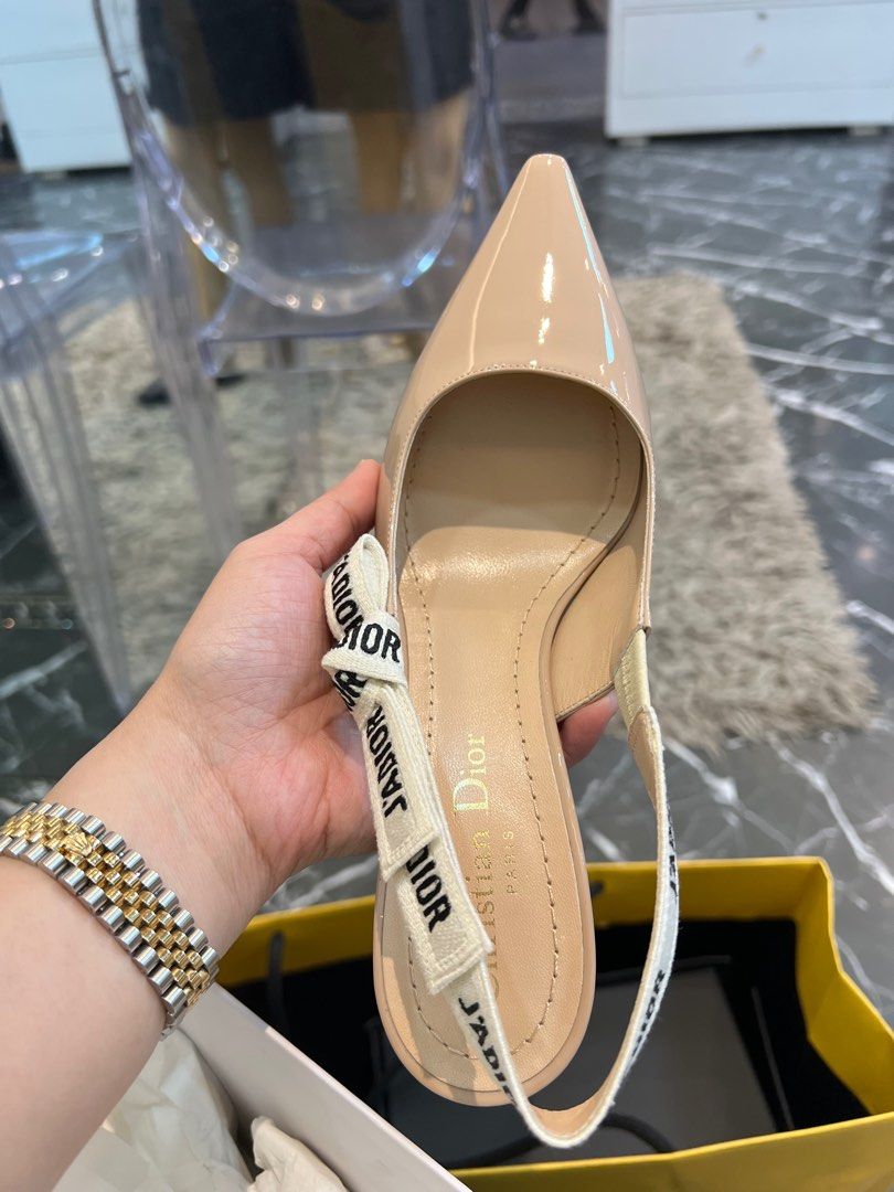 Dior slingback kitten heels 35.5 on Carousell