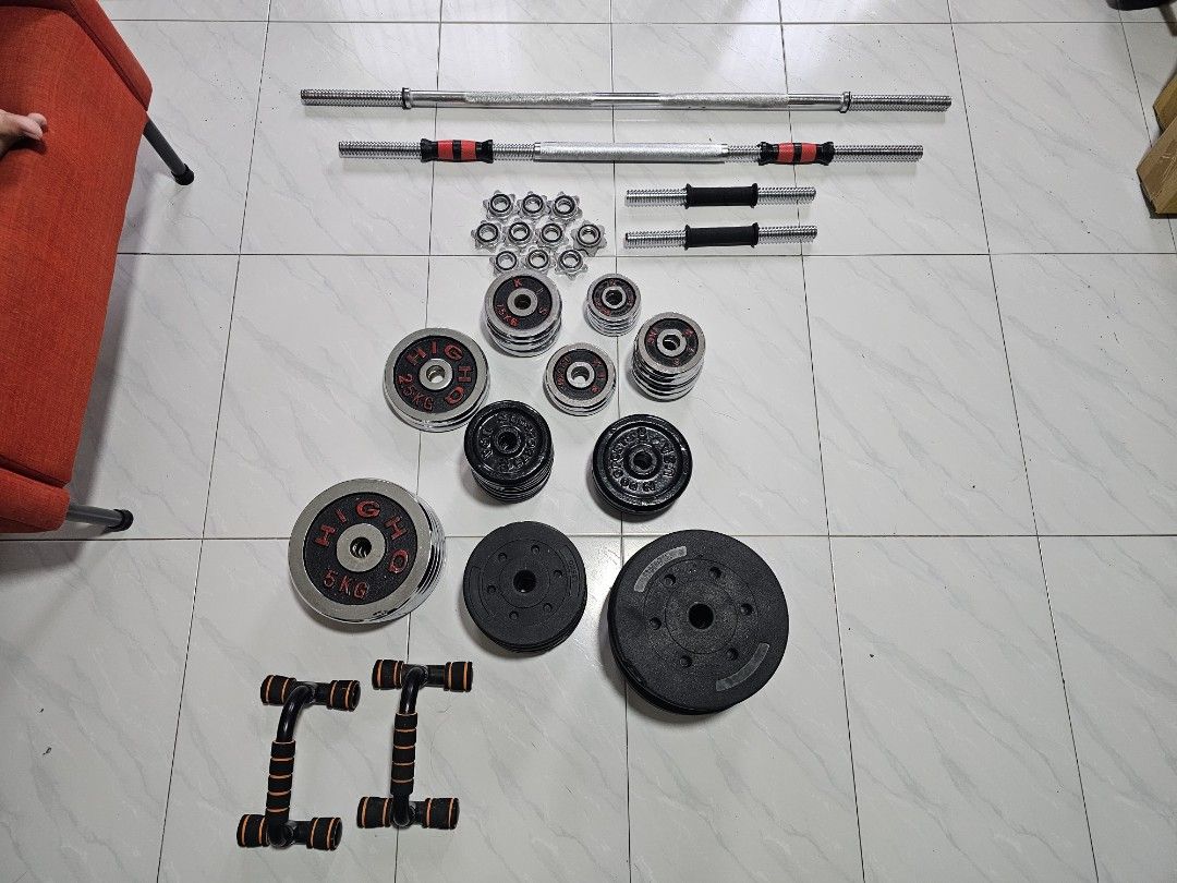 Dumbbell Set & Barbell Sets, Sports Equipment, Exercise & Fitness ...