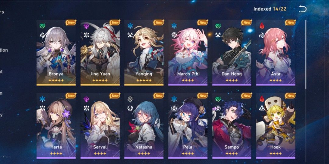 e6 march 7th + bronya + jing yuan + yanqing and 3 five star light cones ...