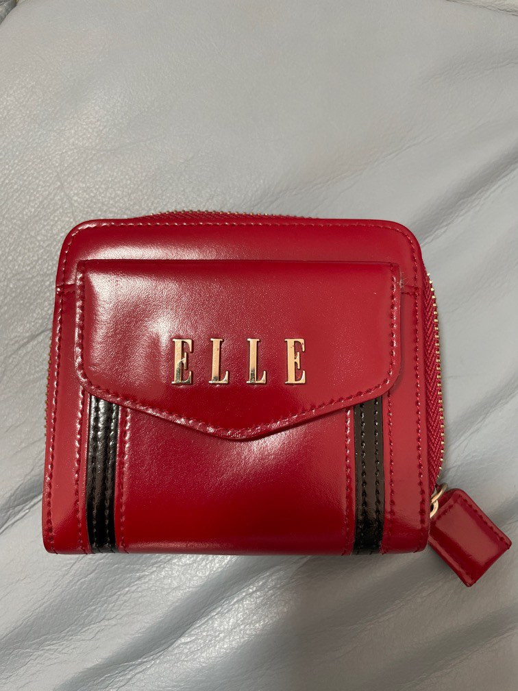 Elle vintage cow leather red wallet of 30-40 years, Women's Fashion ...
