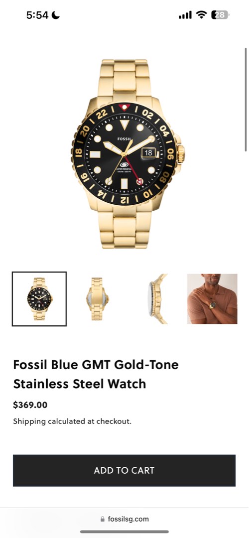 Fossil gold watch, Luxury, Watches on Carousell