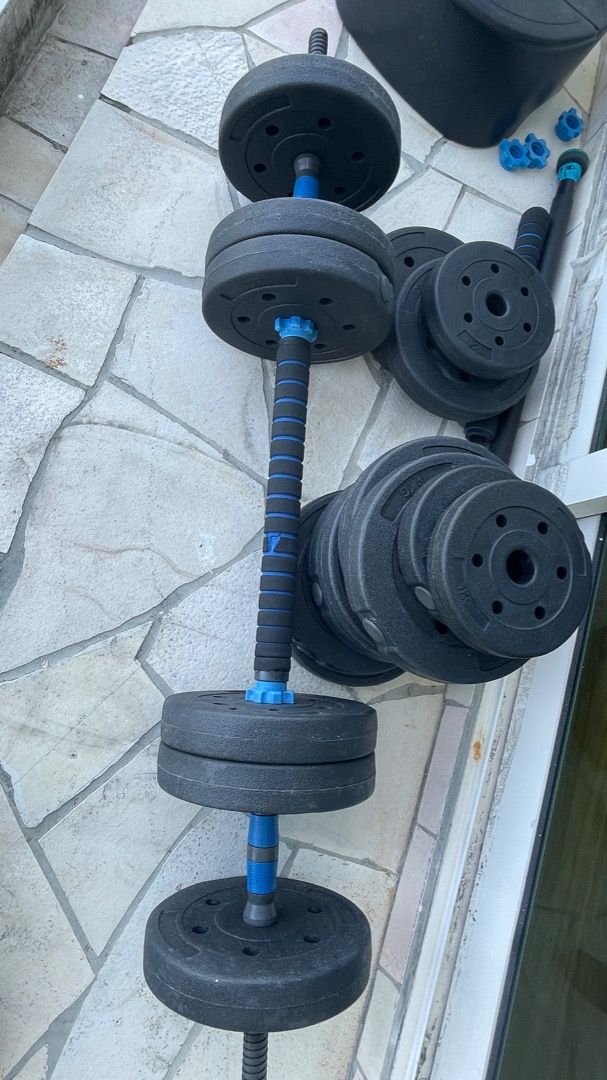 Full Set Dumbbell (16 X 3KGS, 4 X 1KG, 2 X 1.25KGS) , Bars (Dumbbell ...