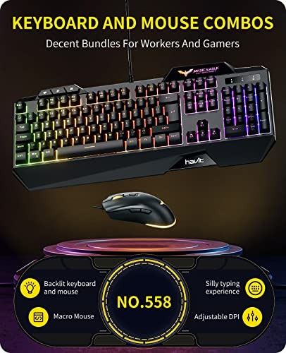 Gaming Keyboard {UK Layout}, HAVIT Rainbow LED Backlit Wired Keyboard ...
