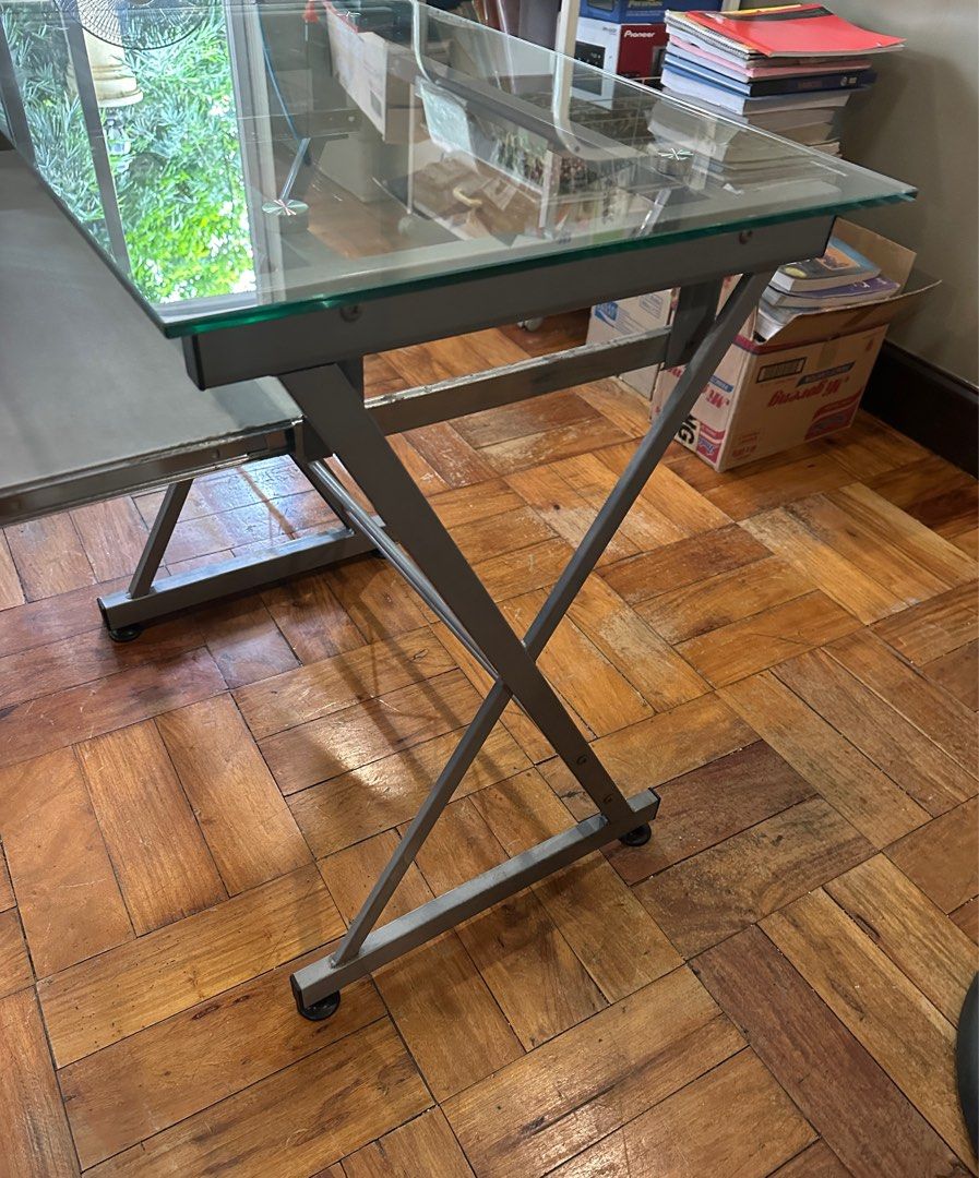 Glass Study Table with computer table on Carousell