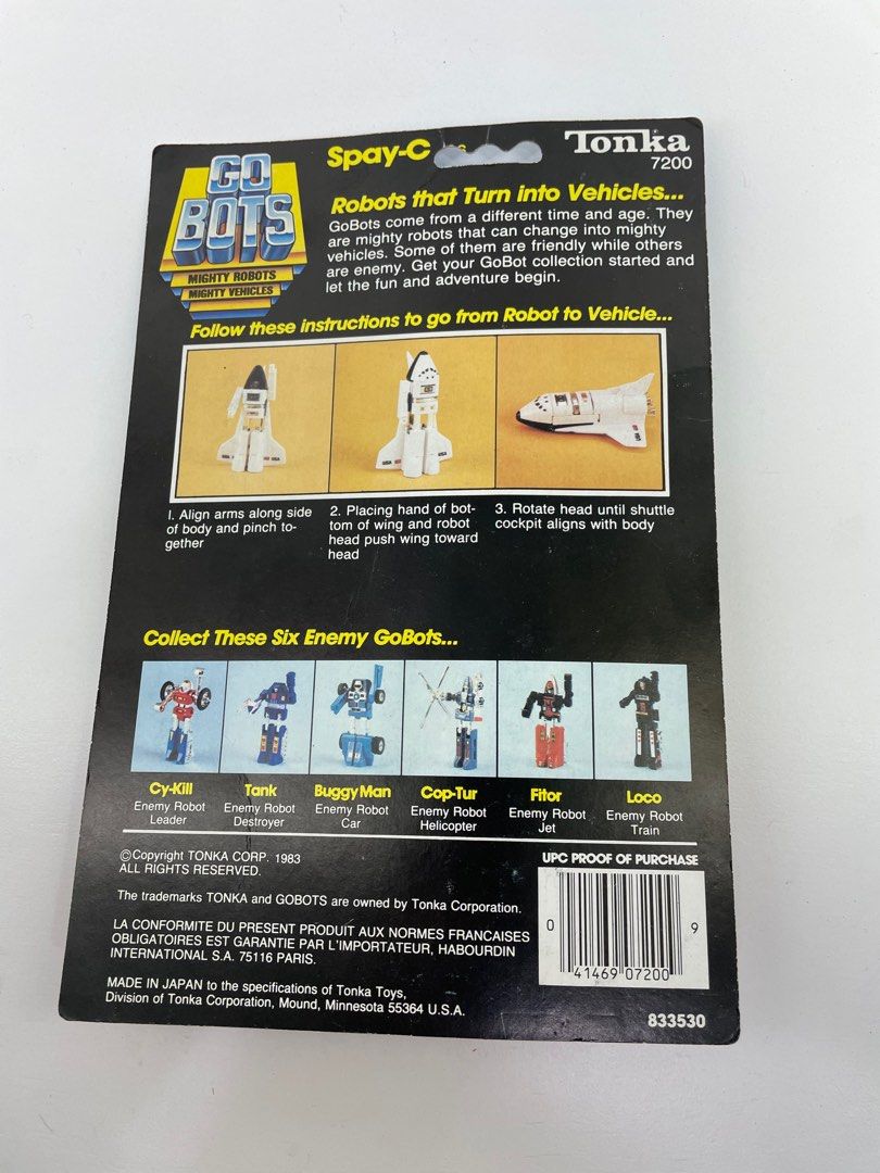 Go-Bots Vintage 1983 Tonka Bandai Transformer GOBOT SPAY-C ,Go Bot ...