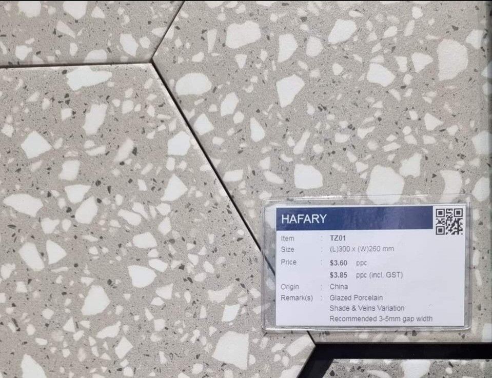 Hafary Hexagon Glazed Porcelain Tiles, Furniture & Home Living ...