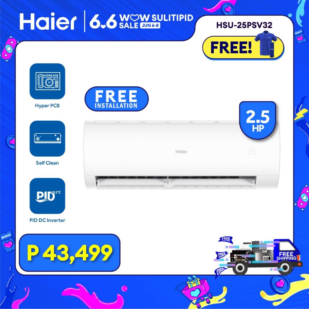 Haier 2.5 HP Clean Cool Plus Inverter Split Type Aircon with Self Clean ...