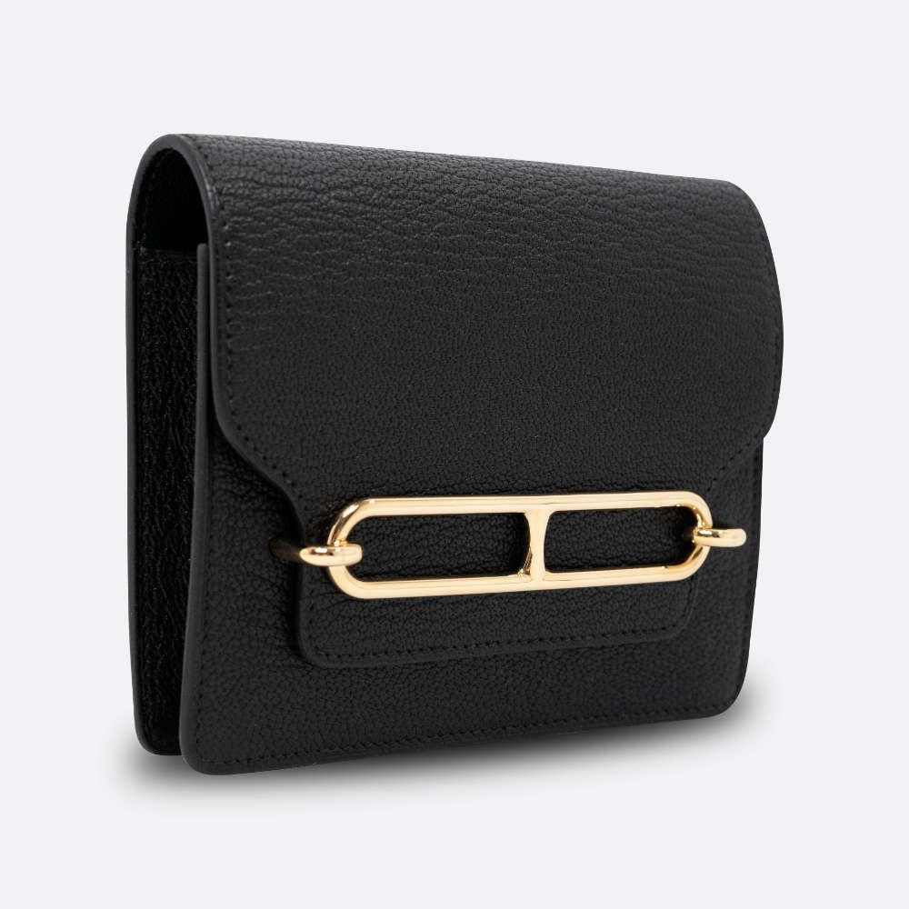 HERMES ROULIS SLIM COMPACT BLACK CHEVRE, Luxury, Bags & Wallets on ...