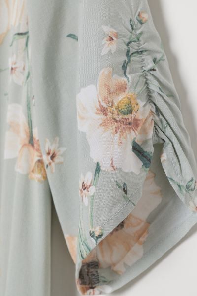 H&m hnm floral printed calf long maxi dress panjang bukan zara, Fesyen ...