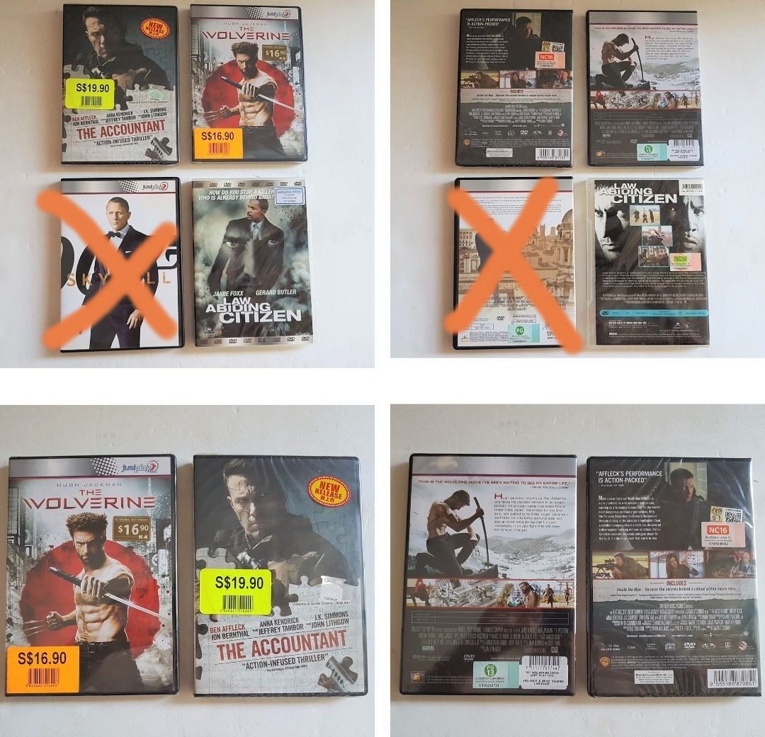 Hollywood Blockbusters, Movie, 4 DVD Discs, The Accountant, Ben Affleck ...