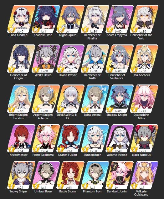 Honkai Impact Herrscher Trio FULLSET + All herrschers ENDGAME ACCOUNT ...