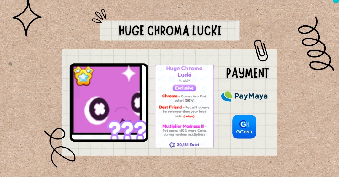 HUGE CHROMA LUCKI | PET SIMULATOR X, Video Gaming, Gaming Accessories ...