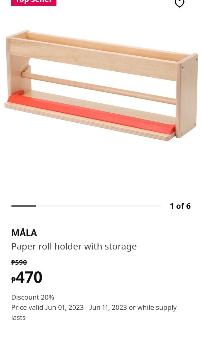 Ikea MALA Paper Roll Holder (2022 version), Hobbies & Toys, Stationary ...