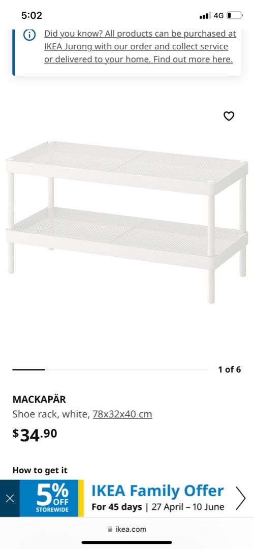 IKEA shoe rack, Furniture & Home Living, Furniture, Shelves, Cabinets ...