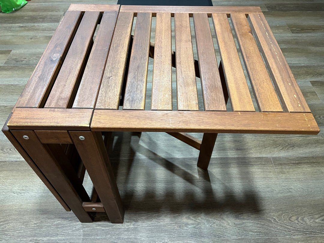 IKEA wooden foldable table, Furniture & Home Living, Furniture, Tables ...