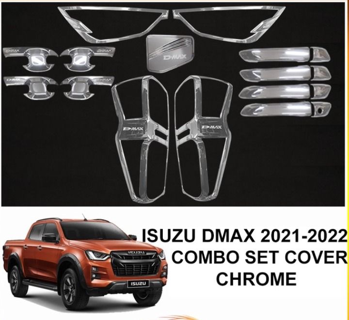 Isuzu DMAX 2021 to 2023 Garnish Combo set cover Chrome 2022, Car Parts ...