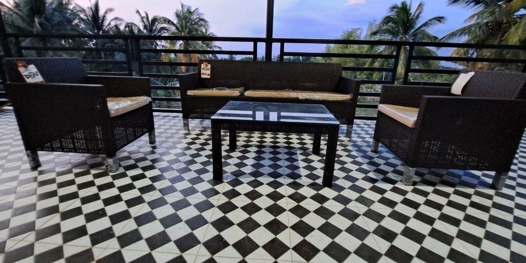 JOLLY VINTAGE RATTAN SOFA SET, Furniture & Home Living, Outdoor ...