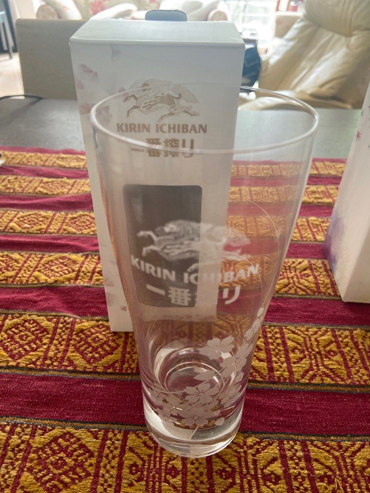 Kirin Ichiban Beer glass, set, Furniture & Home Living, Kitchenware ...