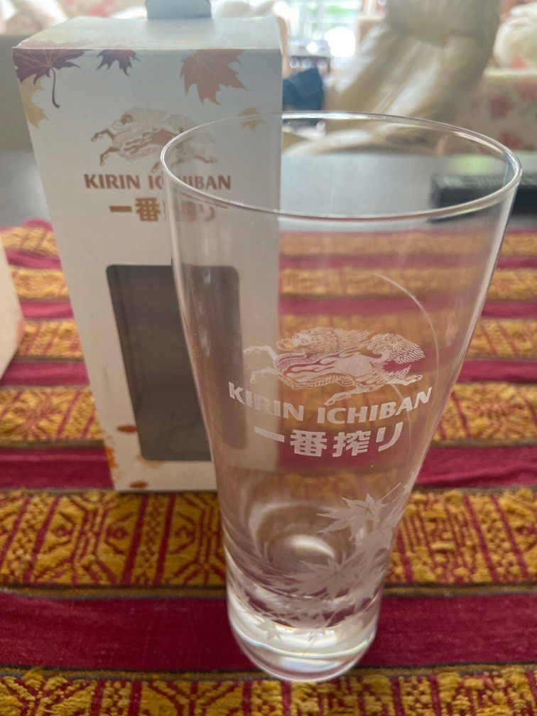 Kirin Ichiban Beer glass, set, Furniture & Home Living, Kitchenware ...
