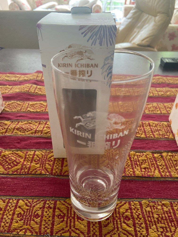 Kirin Ichiban Beer glass, set, Furniture & Home Living, Kitchenware ...