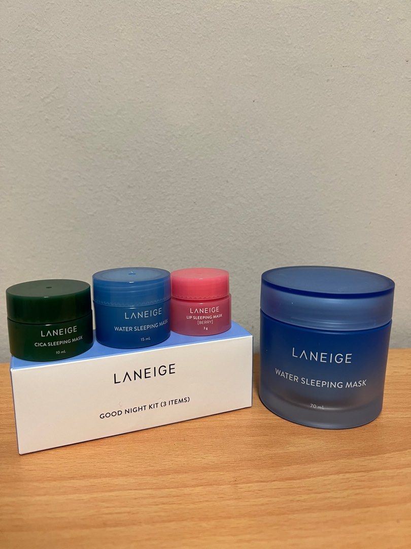 Laneige Water Sleeping Mask + 3 Mini Cica & Water & Lip Sleeping Mask ...