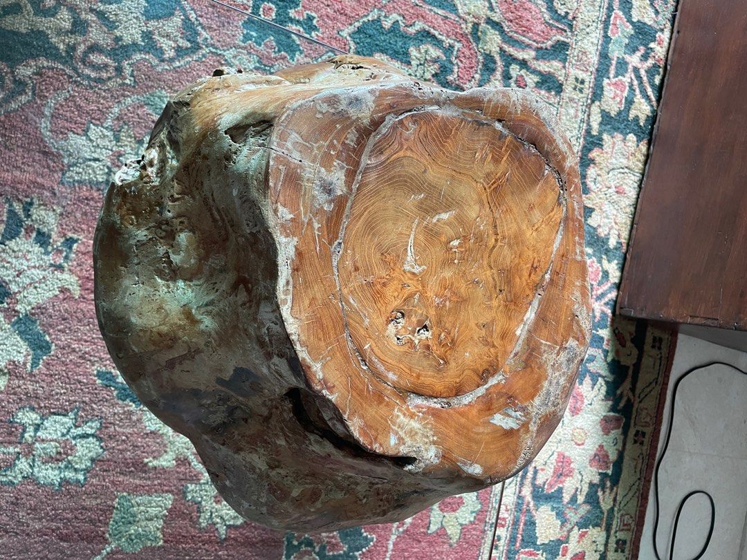 Large Rustic Wooden Covered Bowl, Furniture & Home Living, Home Decor ...