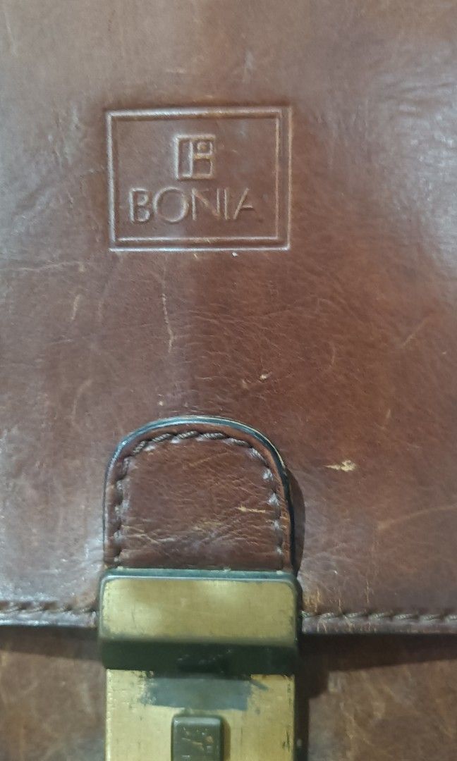 Leather Bonia rustico collection Italian briefcase, Men's Fashion, Bags ...
