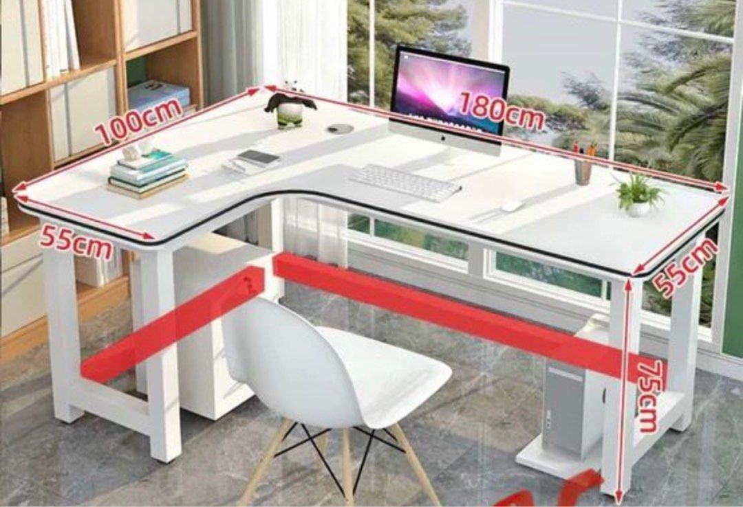 L-shaped study table, Furniture & Home Living, Furniture, Tables & Sets ...