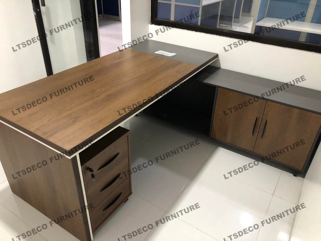 L-type Executive table with Drawers Office Furniture//Office Partition ...