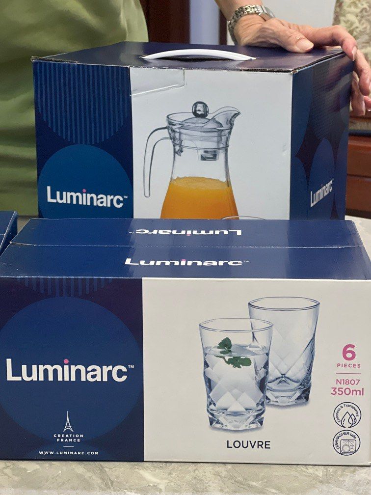 Luminarc cups and jug, Furniture & Home Living, Kitchenware & Tableware ...