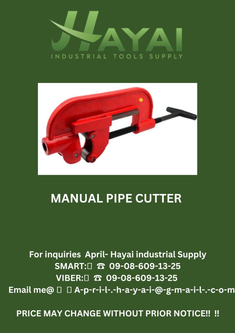 Manual pipe cutter, Commercial & Industrial, Construction Tools ...