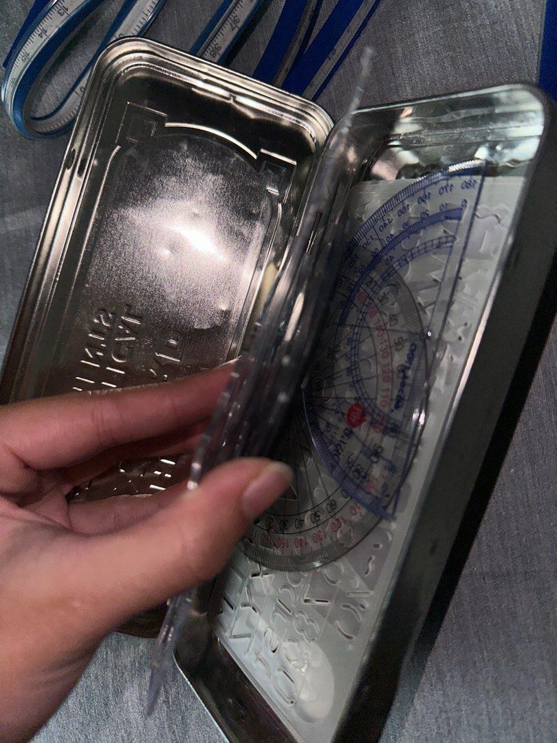 Math instruments - curved ruler + set square + protractors, Hobbies ...