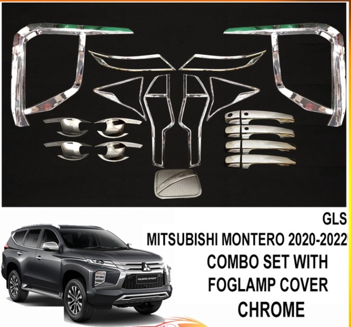 Mitsubishi Montero 2020 to 2023 GLS Combo set with Foglamp cover Chrome ...