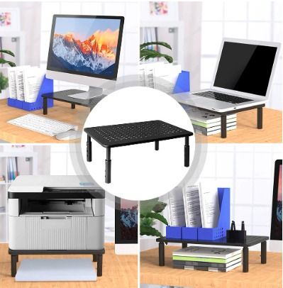 Monitor Stand 3 Height Adjustable Monitor Stand Ergonomic Metal Monitor ...