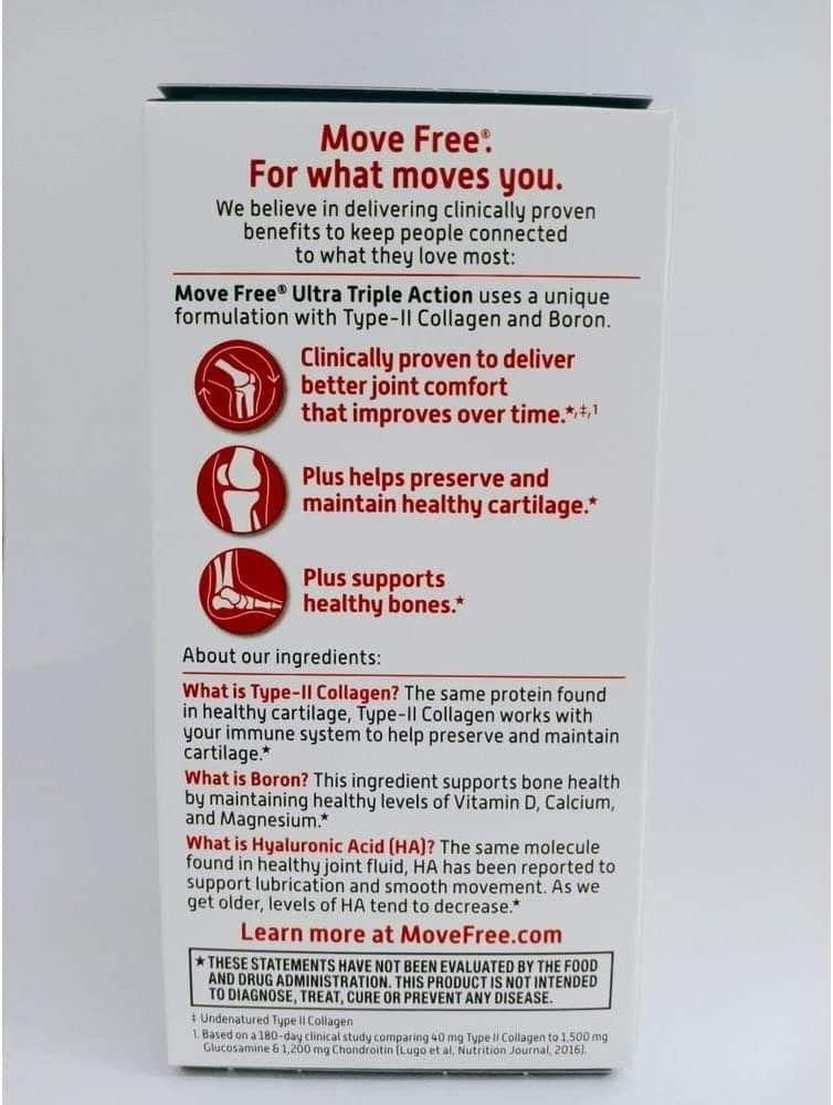 Move Free Schiff Ultra Triple Action 75 Tablets, Health & Nutrition ...