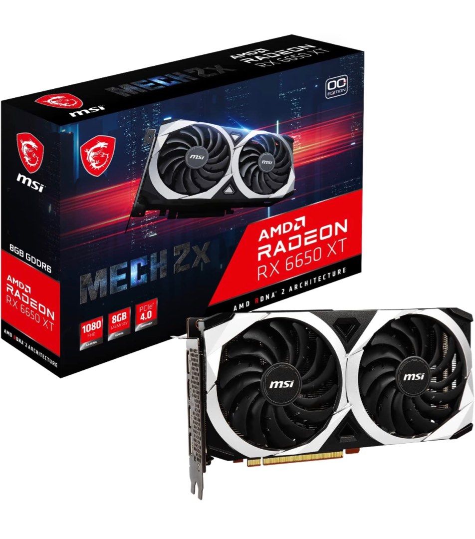 MSI Radeon RX 6650 XT MECH 2X 8G OC Graphics Card, Computers & Tech ...