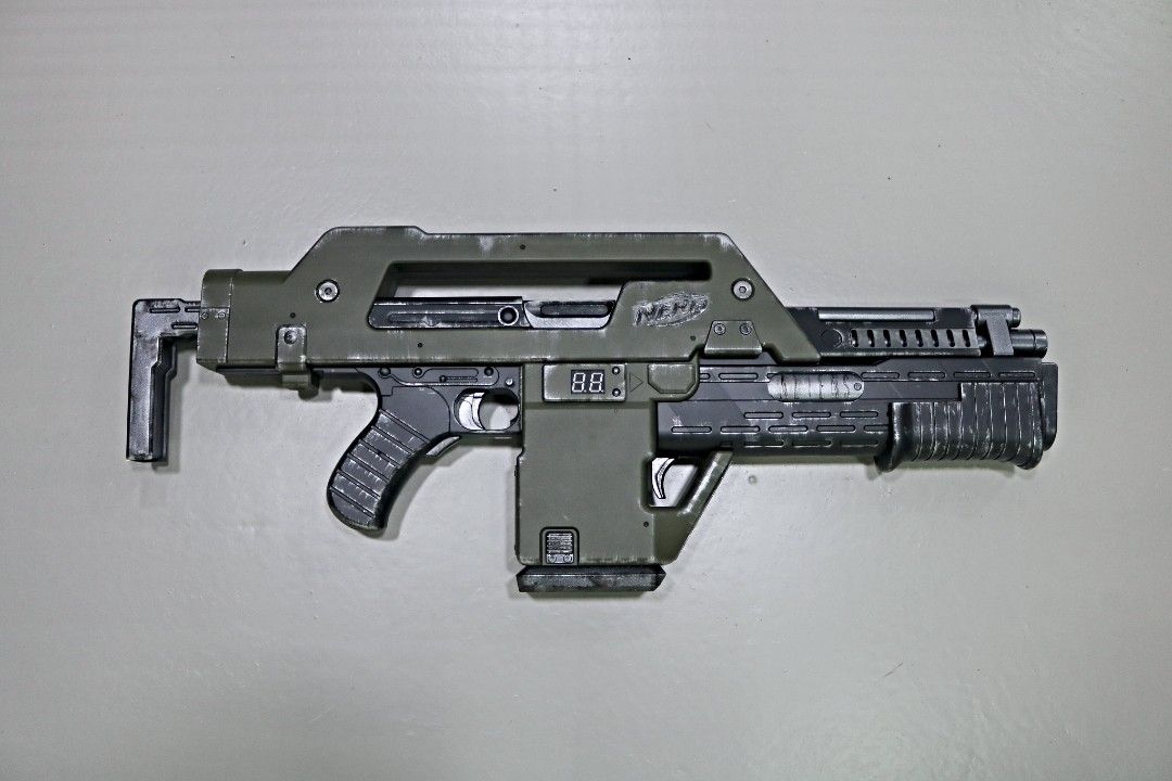 Nerf M4A1 Alien Pulse Rifle Custom Paintjob, Hobbies & Toys, Toys ...