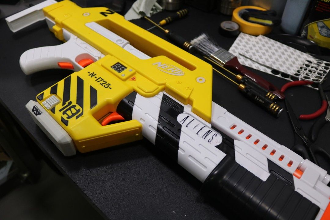 Nerf M4A1 Alien Pulse Rifle Custom Paintjob, Hobbies & Toys, Toys ...