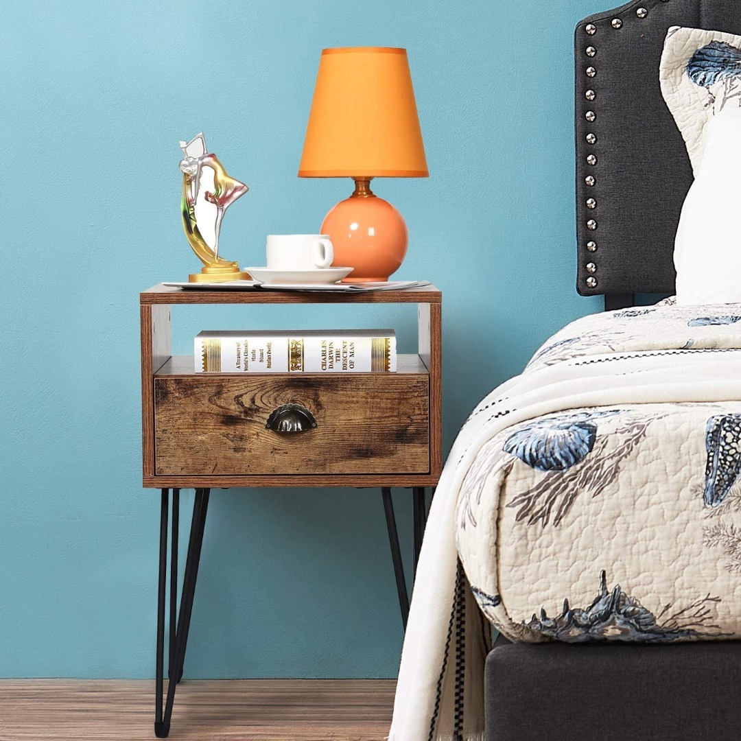 Nordic retro Bedside Cabinet Cash on delivery, Furniture & Home Living ...