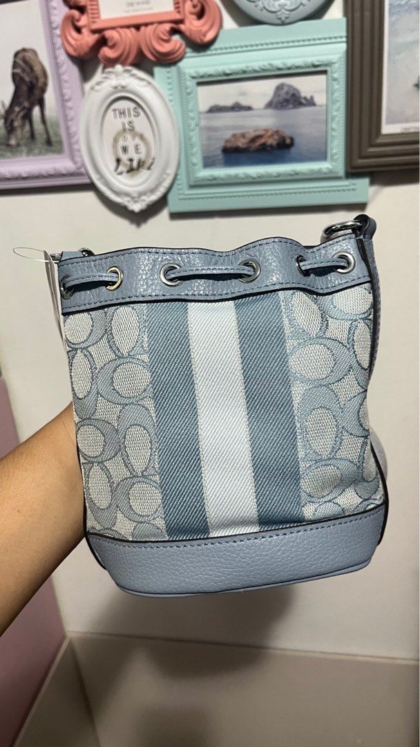 Original Coach Mini Dempsey Bucket Bag In Signature Jacquard - Marble ...
