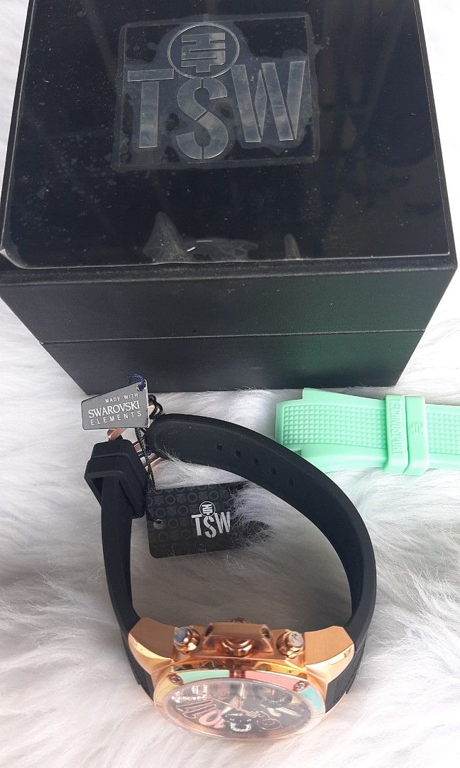 ORIGINAL TSW TECHNOSPORT WATCH FOR WOMEN WITH SWAROVSKI AND EXTRA STRAP ...