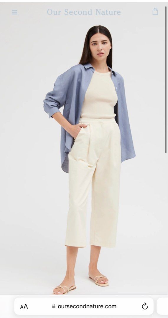 OSN oversized linen shirt, Women's Fashion, Tops, Shirts on Carousell