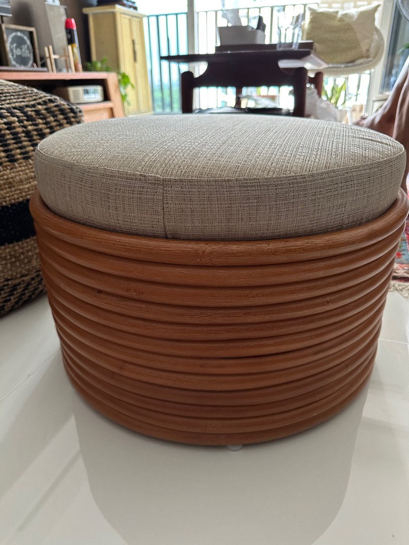 Ottoman made from bamboo wood, Furniture & Home Living, Furniture ...
