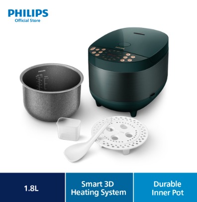 PHILIPS Digital Rice Cooker 3000 Series 1.8L HD4518/62, 18 programmes ...